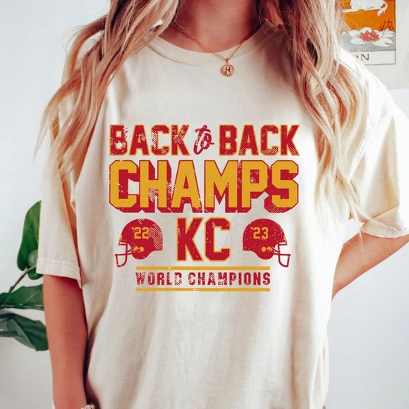 Tops | Kansas City Football Back 2 Back Champions 224 Shirt Chiefs Kc ...